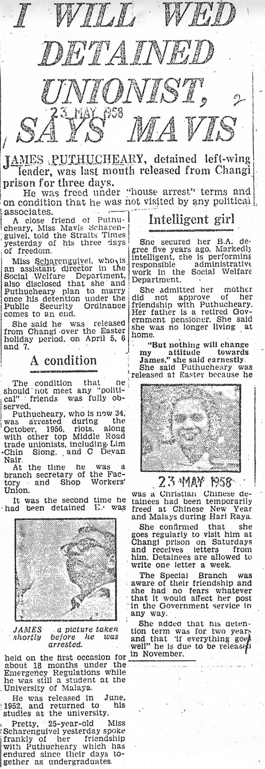 5th April 1958 : Easter Weekend With Mavis - JamesPuthucheary.org